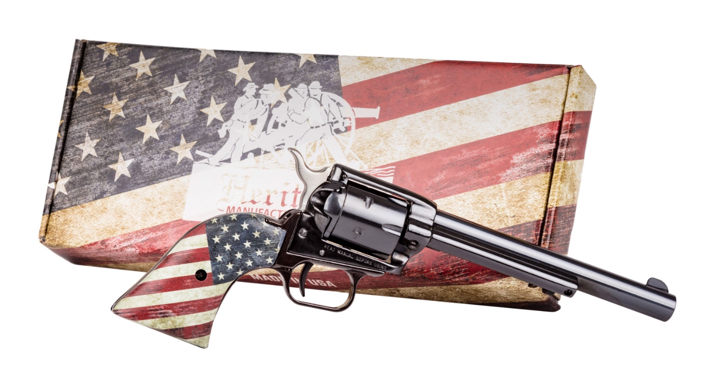 HERITAGE MANUFACTURING 22LR BLUE/US FLAG GRIP 6.5in. FS - Revolvers at ...